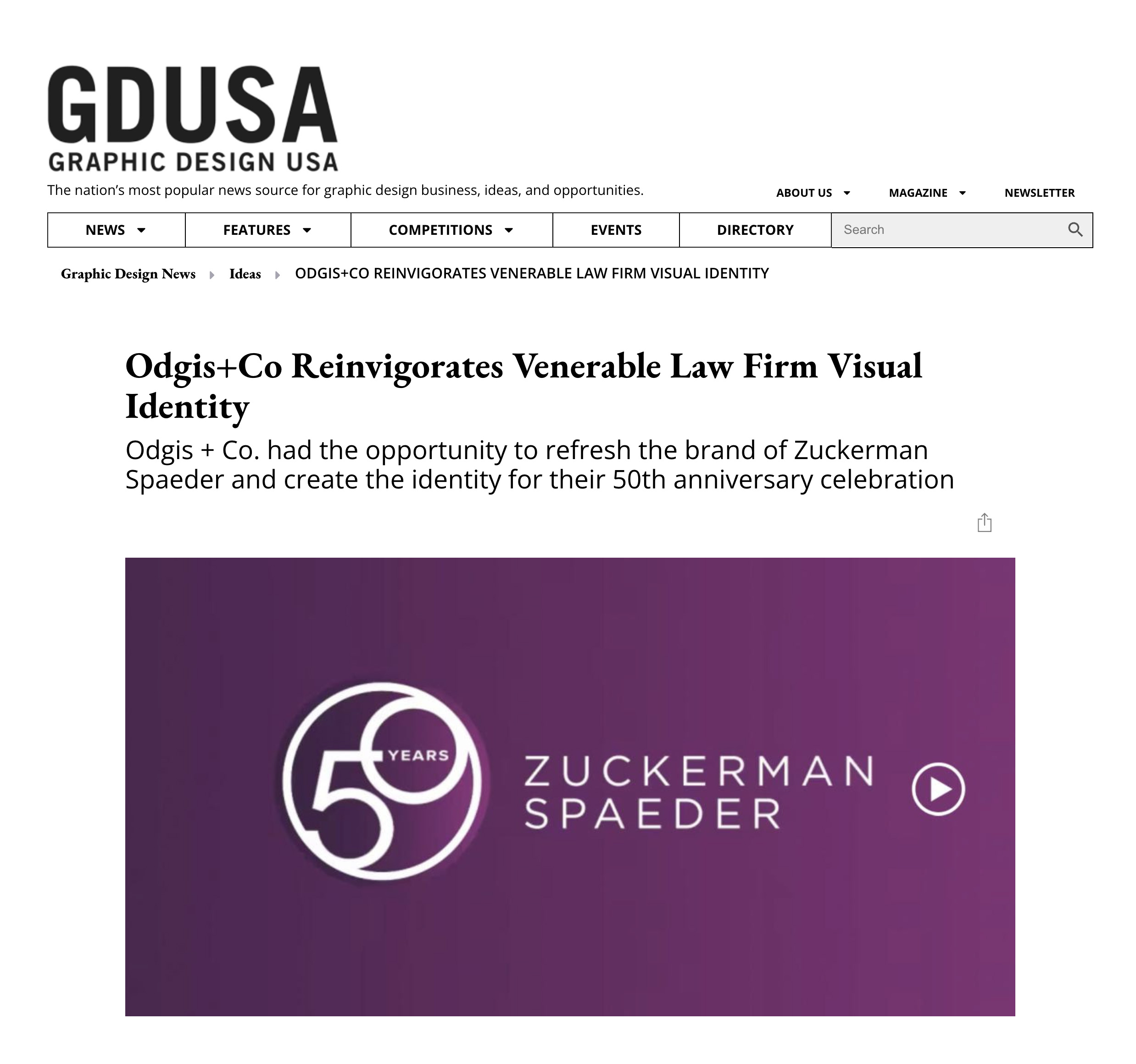 Zuckerman Spaeder Brand Refresh Featured in GDUSA